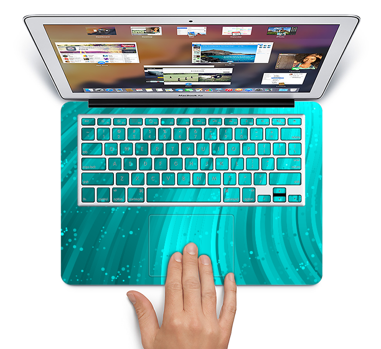 The Glowing Teal Abstract Waves Skin Set for the Apple MacBook Pro 15 ...