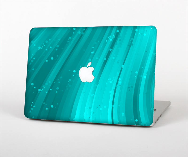 The Glowing Teal Abstract Waves Skin Set for the Apple MacBook Pro 15 ...
