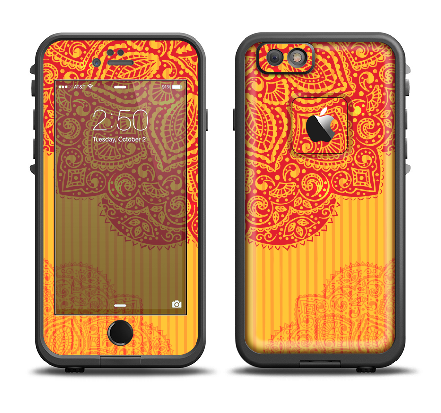 the gold red abstract seamless pattern Apple iPhone 6 LifeProof Fre ...