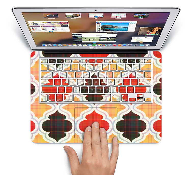 The Gold & Red Abstract Seamless Pattern V5 Skin Set for the Apple Mac ...