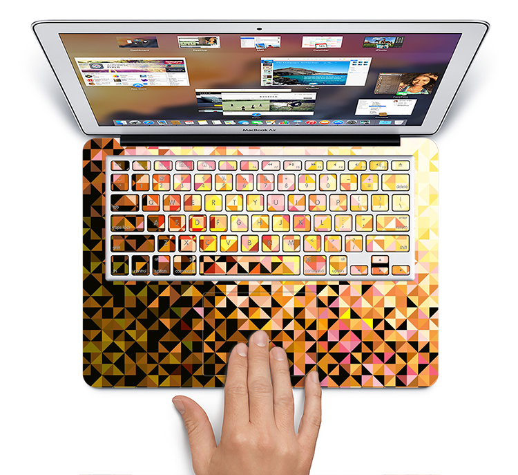 The Golden Abstract Tiled Skin Set for the Apple MacBook Pro 15" with ...