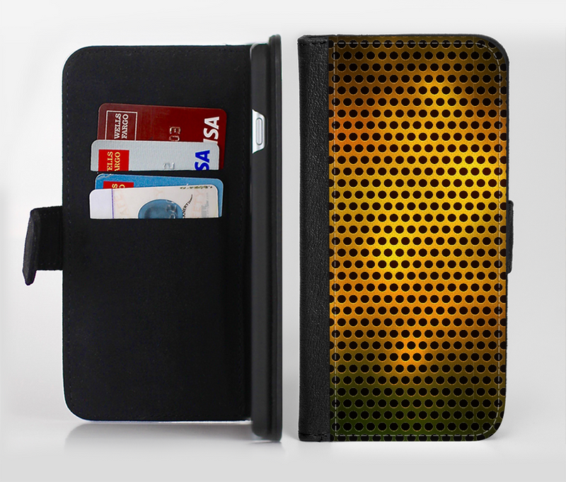 The Golden Metal Mesh Ink-Fuzed Leather Folding Wallet Credit-Card Cas ...