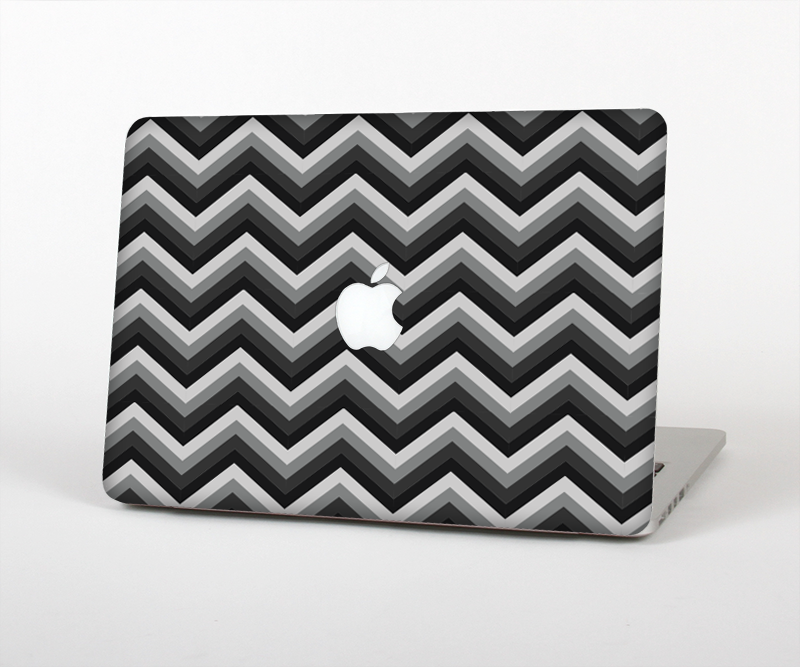 The Gray Toned Layered CHevron Pattern Skin Set for the Apple MacBook ...