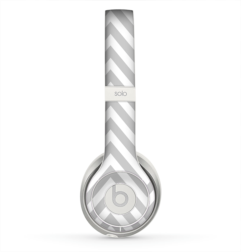 The Gray & White Sharp Chevron Pattern Skin for the Beats by Dre Solo ...