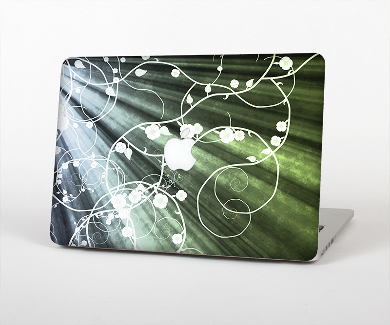 The Grunge Green Rays of Light with Glowing Vine Skin Set for the Appl ...