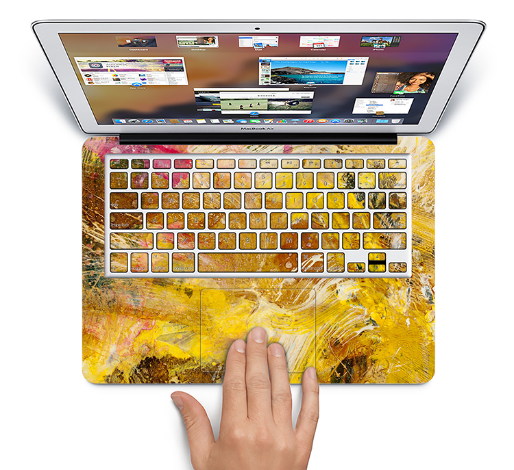 The Grungy Golden Paint Skin Set for the Apple MacBook Pro 15" with Re ...