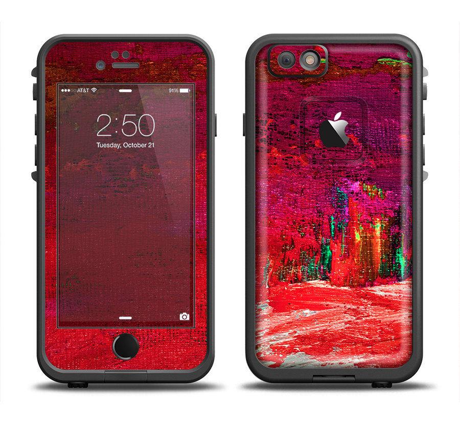the grungy red abstract paint Apple iPhone 6/6s Plus LifeProof Fre Case ...