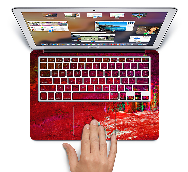 The Grungy Red Abstract Paint Skin Set for the Apple MacBook Pro 15" w ...