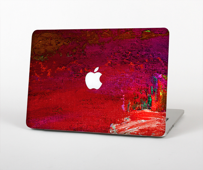 The Grungy Red Abstract Paint Skin Set for the Apple MacBook Pro 15" w ...