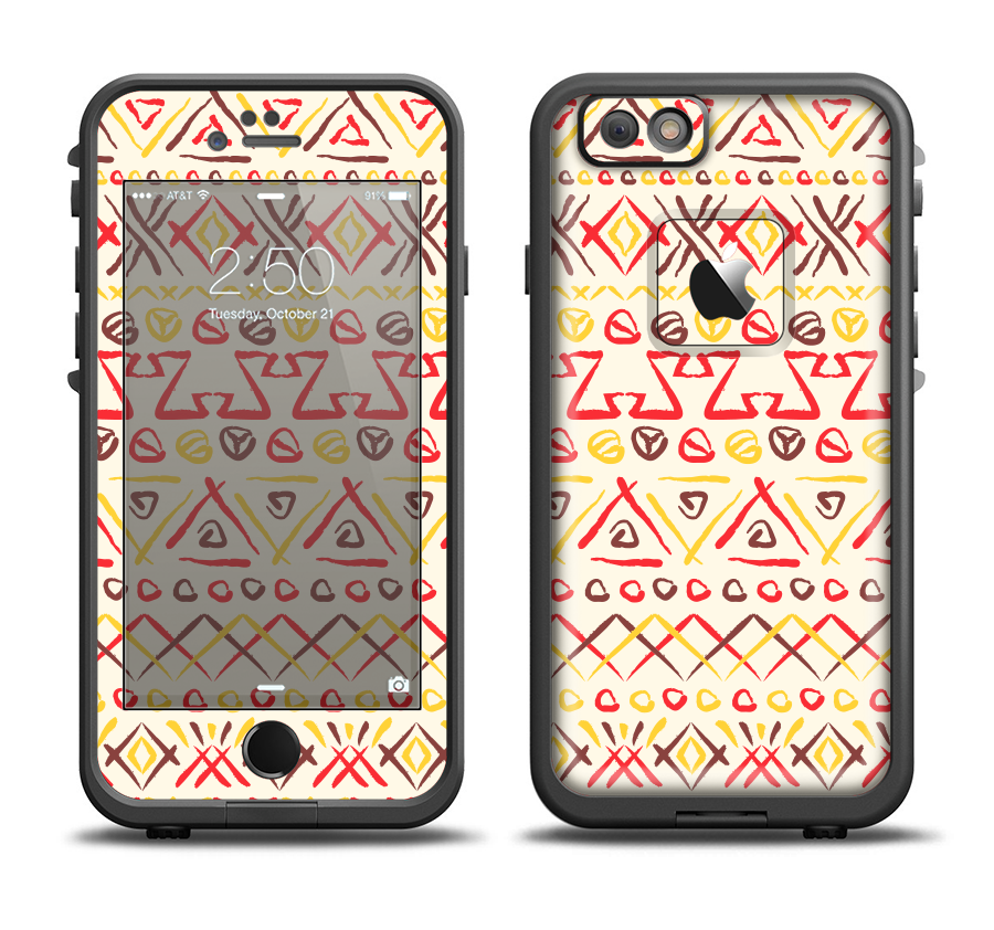 the hand-painted vintage aztek pattern Apple iPhone 6/6s Plus LifeProof Fre Case Skin Set ...