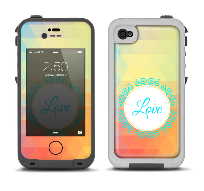 The HighLighted Colorful Triangular Love Apple iPhone 4-4s LifeProof F ...