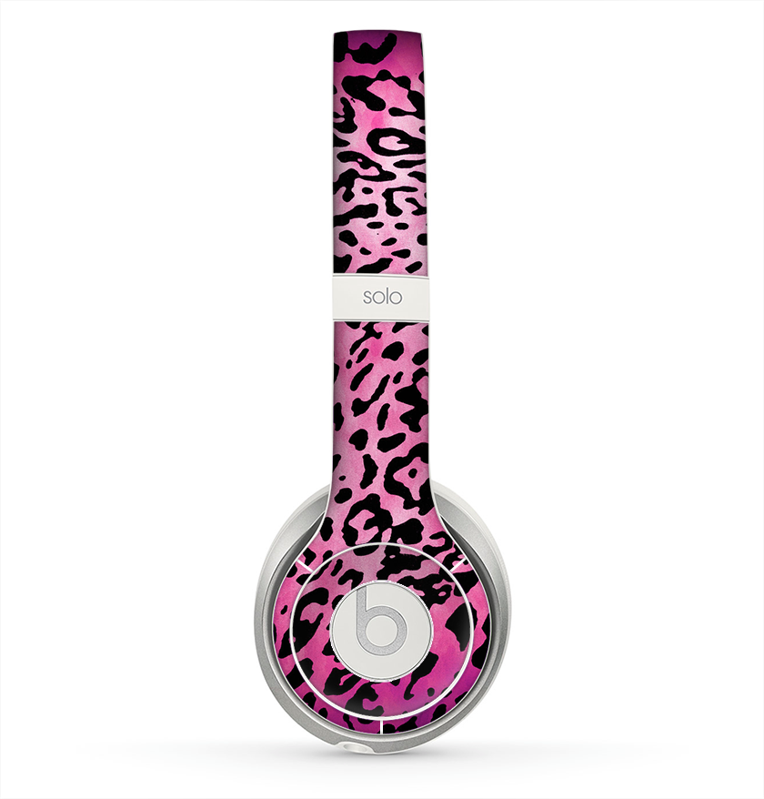 The Hot Pink Cheetah Animal Print Skin for the Beats by Dre Solo 2 Hea ...