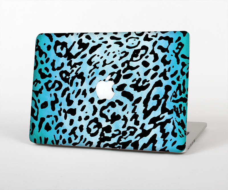 The Hot Teal Cheetah Animal Print Skin Set for the Apple MacBook Pro 1 ...