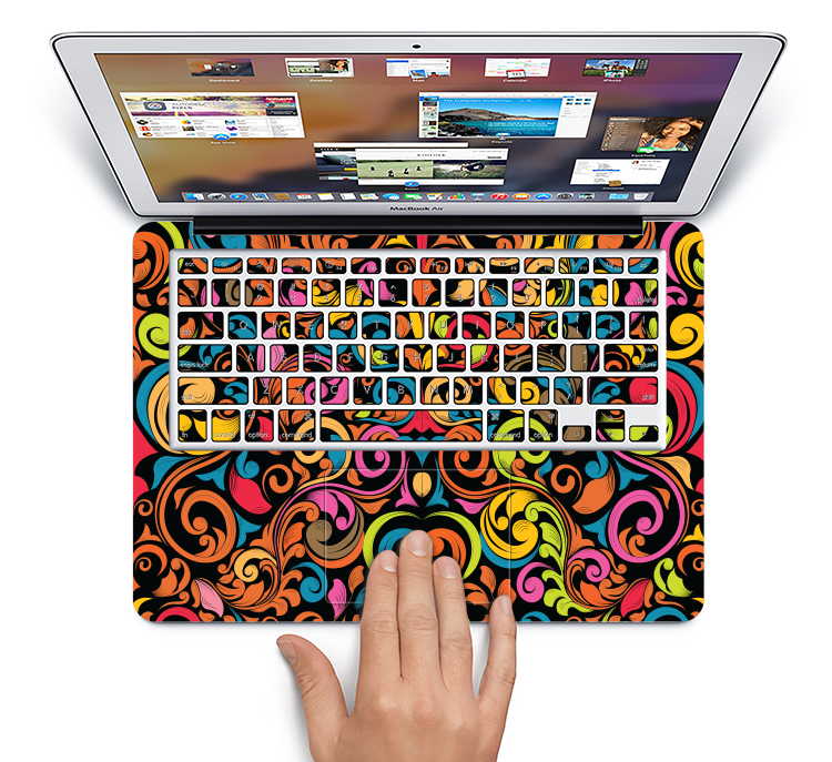 The Intricate Colorful Swirls Skin Set for the Apple MacBook Pro 15" w ...