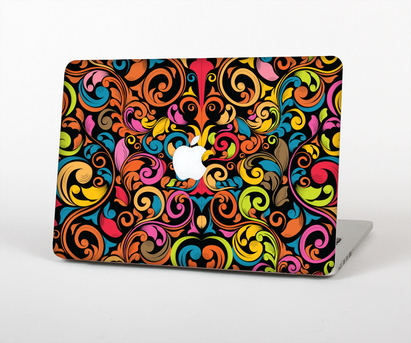 The Intricate Colorful Swirls Skin Set for the Apple MacBook Pro 15" w ...