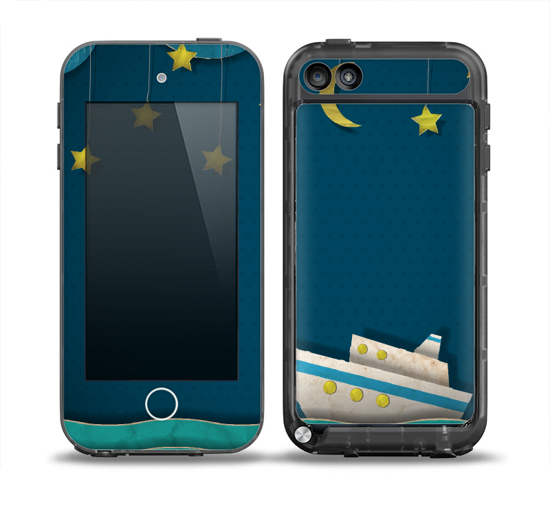 The Layered Paper Night Ship with Gold Stars Skin for the iPod Touch 5 ...