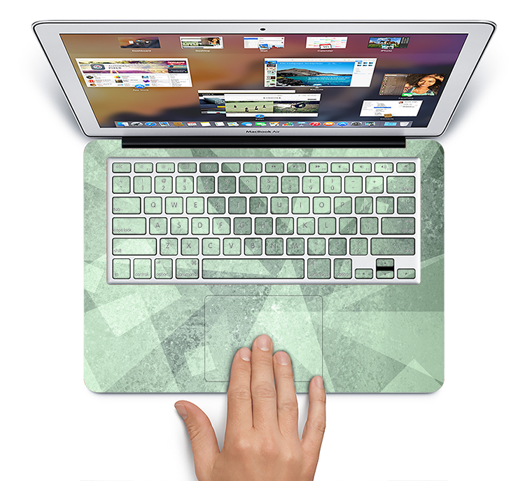 The Light Green with Translucent Shapes Skin Set for the Apple MacBook ...