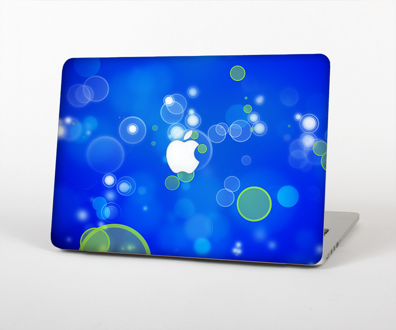 The Lime Green & Blue Unfocused Cells Skin Set for the Apple MacBook P ...