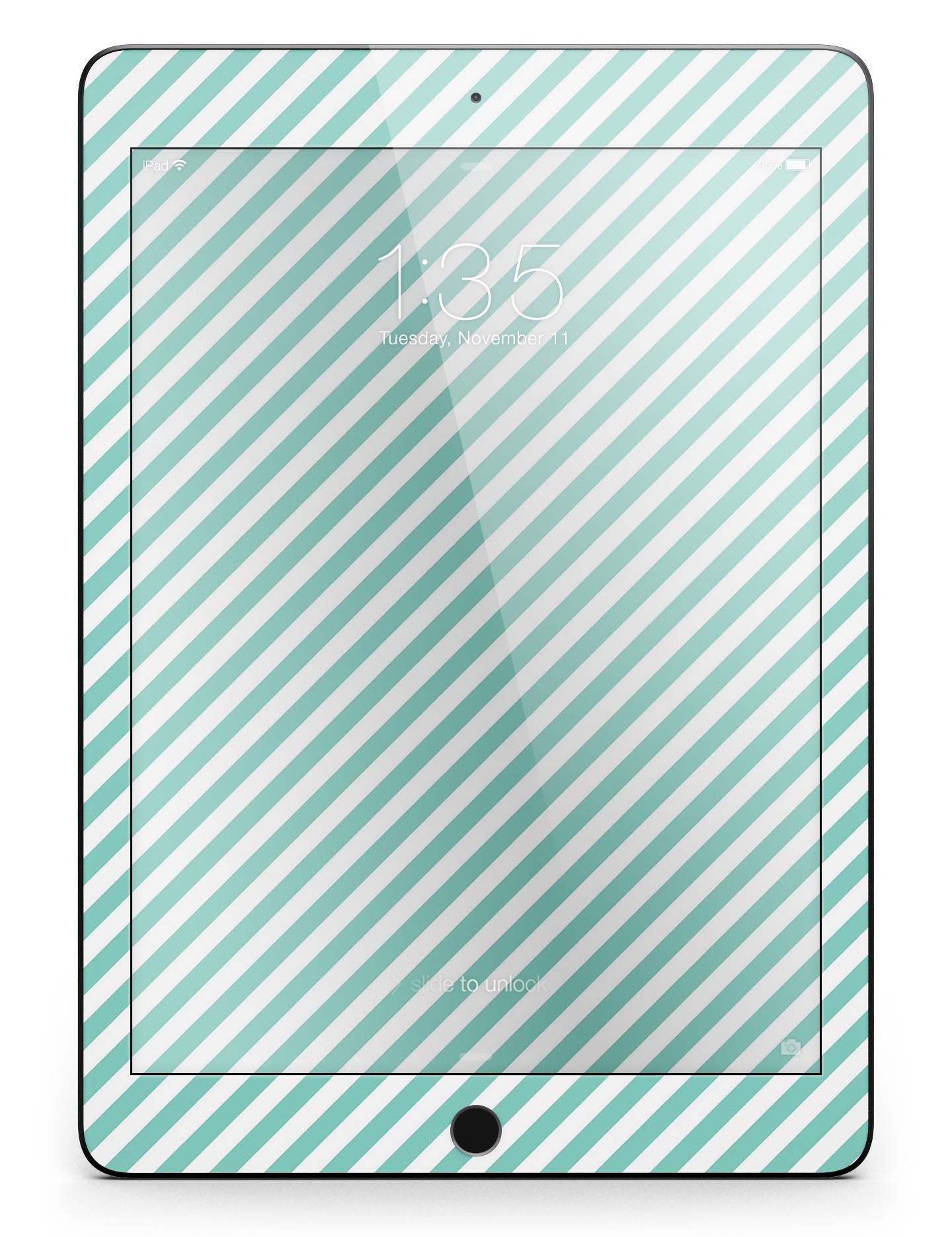 The Mint and White Vertical Stripes Full Body Skin for the iPad Pro (1 ...