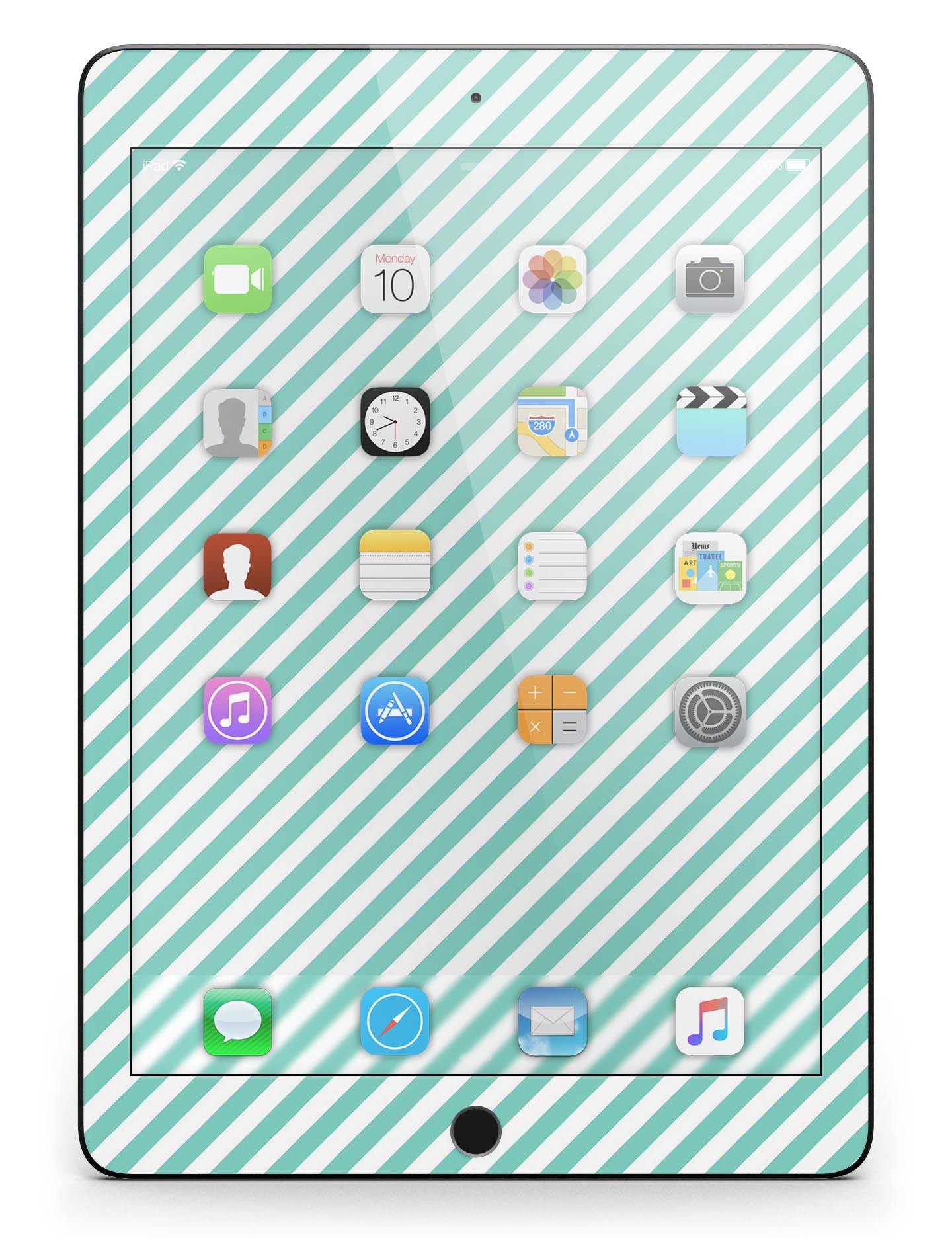 The Mint and White Vertical Stripes Full Body Skin for the iPad Pro (1 ...