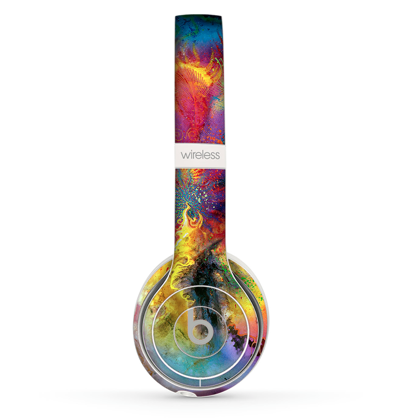 The Mixed Neon Paint Skin Set for the Beats by Dre Solo 2 Wireless Hea ...