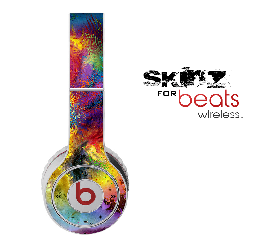 The Mixed Neon Paint Skin for the Beats by Dre Wireless Headphones ...