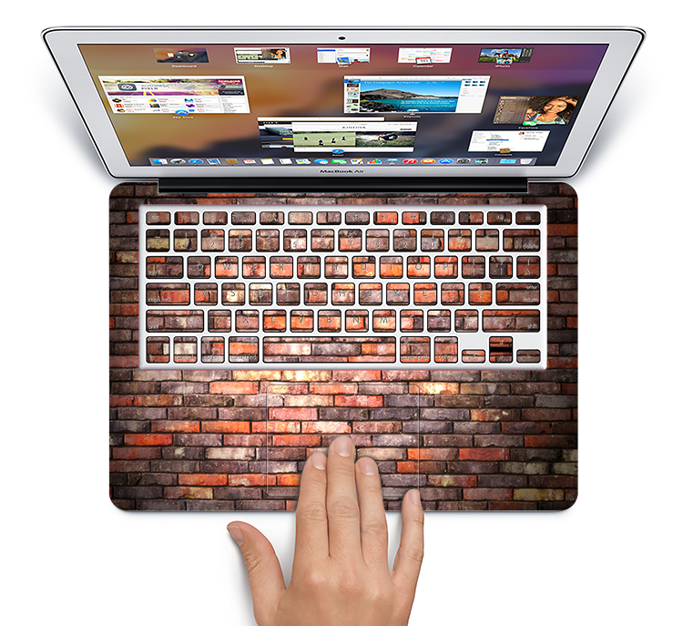 The Multicolor Highlighted Brick Wall Skin Set for the Apple MacBook P ...