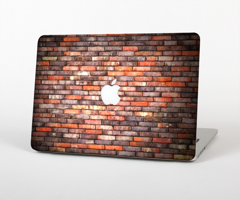 The Multicolor Highlighted Brick Wall Skin Set for the Apple MacBook P ...