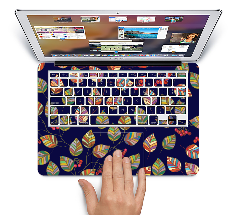 The Multicolored Leaves Pattern v32 Skin Set for the Apple MacBook Pro ...