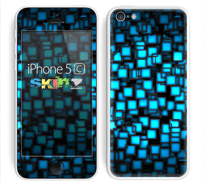 The Neon Blue Abstract Cubes Skin for the Apple iPhone 5c – DesignSkinz