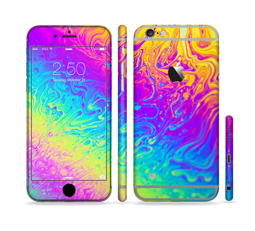 The Neon Color Fushion V2 Sectioned Skin Series for the Apple iPhone 6 ...