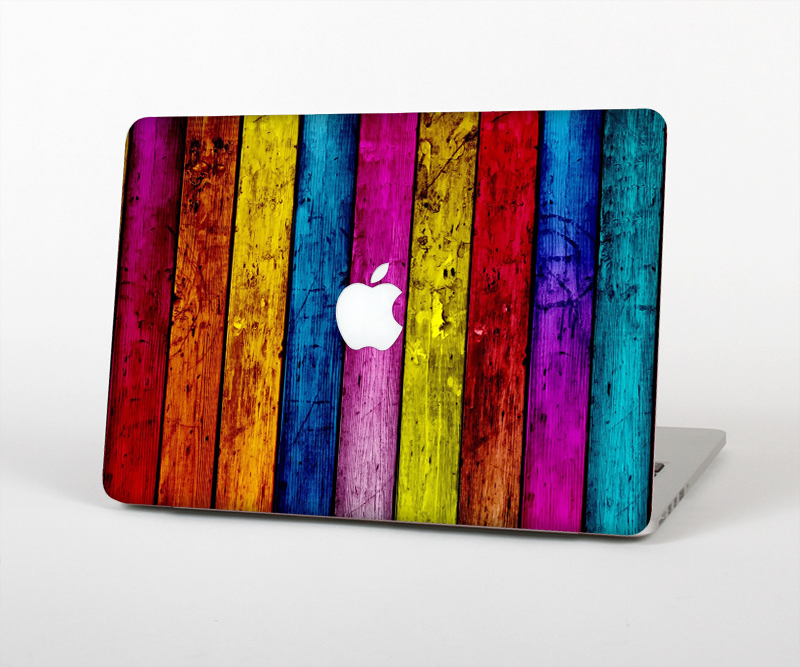 The Neon Color Wood Planks Skin Set for the Apple MacBook Pro 15" with ...
