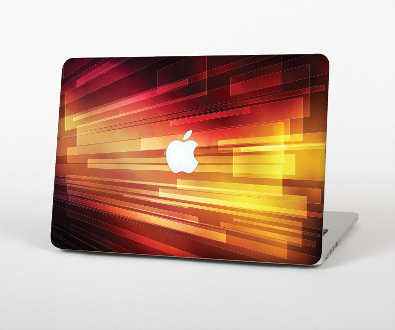 The Neon Orange 3D Rectangles Skin Set for the Apple MacBook Pro 15" w ...