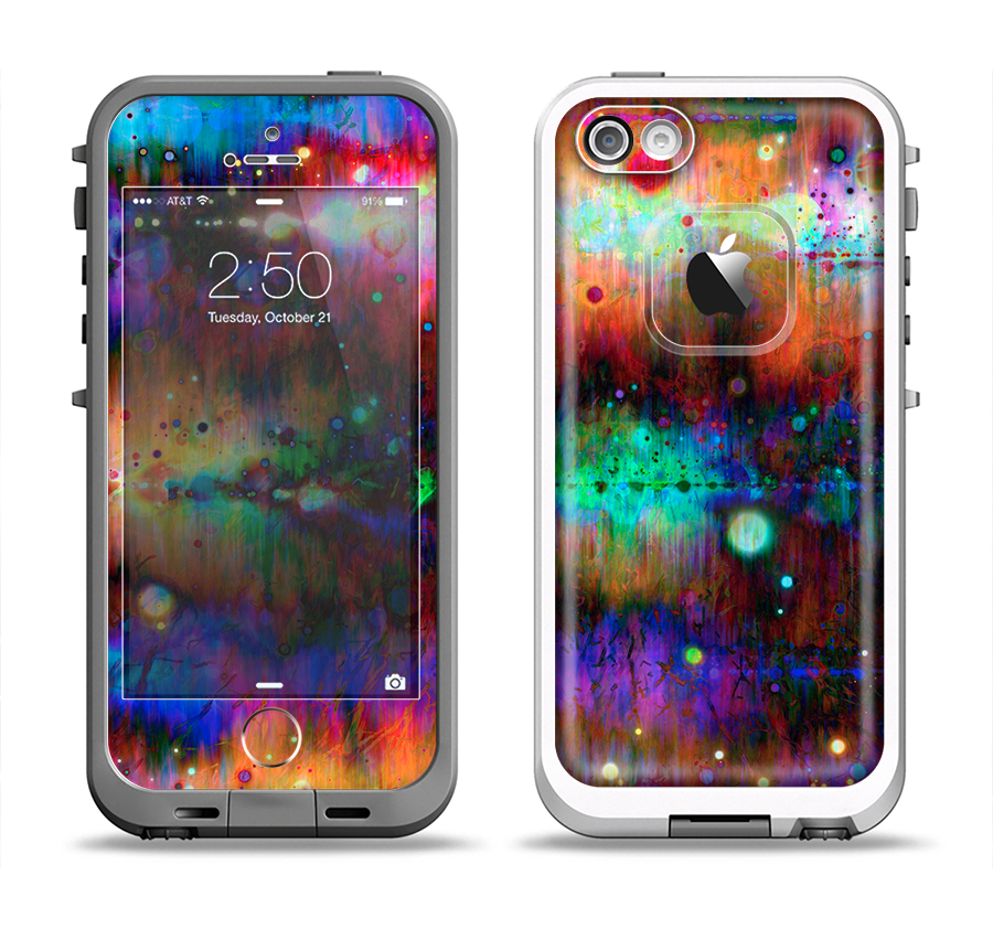 The Neon Paint Mixtured Surface Apple iPhone 5-5s LifeProof Fre Case S ...