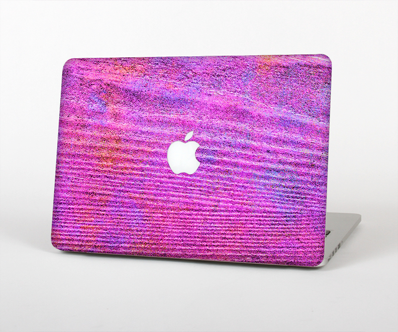 The Neon Pink Dyed Wood Grain Skin Set for the Apple MacBook Pro 15" w ...