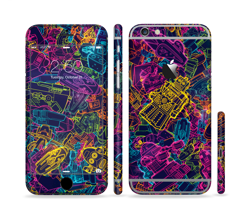 The Neon Robots Sectioned Skin Series for the Apple iPhone 6s Plus ...