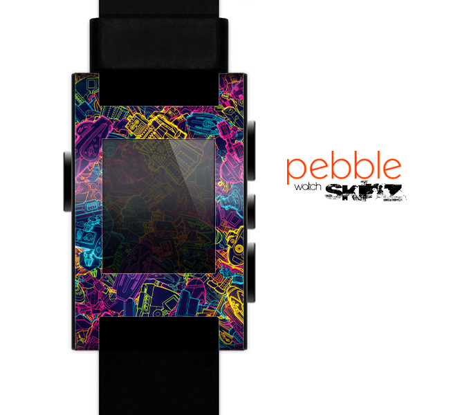 The Neon Robots Skin for the Pebble SmartWatch – DesignSkinz