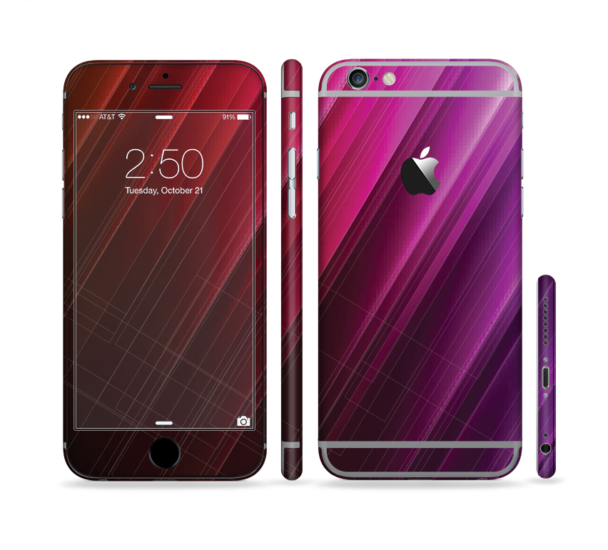 The Neon Slanted HD Strands Sectioned Skin Series for the Apple iPhone ...