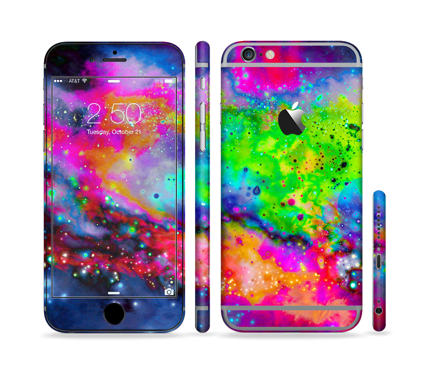 The Neon Splatter Universe Sectioned Skin Series for the Apple iPhone ...
