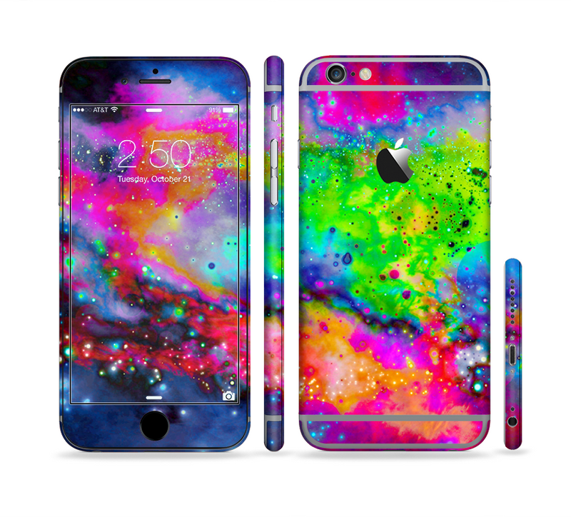 The Neon Splatter Universe Sectioned Skin Series for the Apple iPhone ...