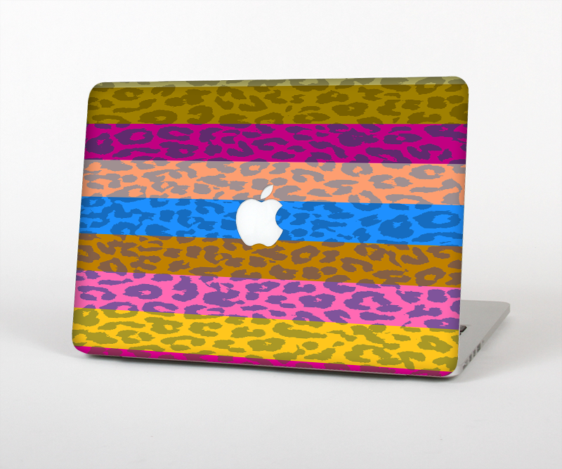 The Neon Striped Cheetah Animal Print Skin Set for the Apple MacBook P ...