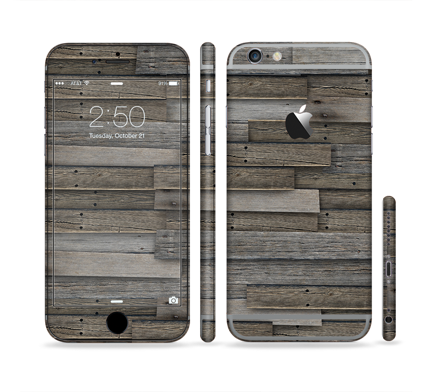 The Overlapping Aged Planks Sectioned Skin Series for the Apple iPhone ...