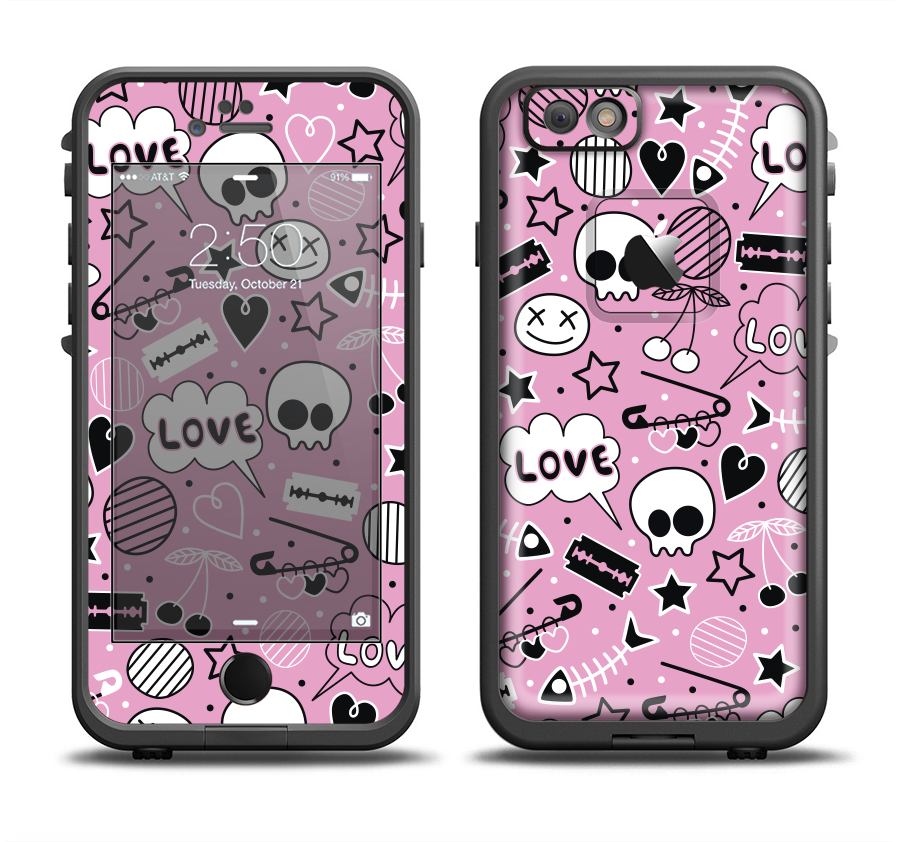 the pink black love skulls pattern v3 Apple iPhone 6/6s Plus LifeProof ...