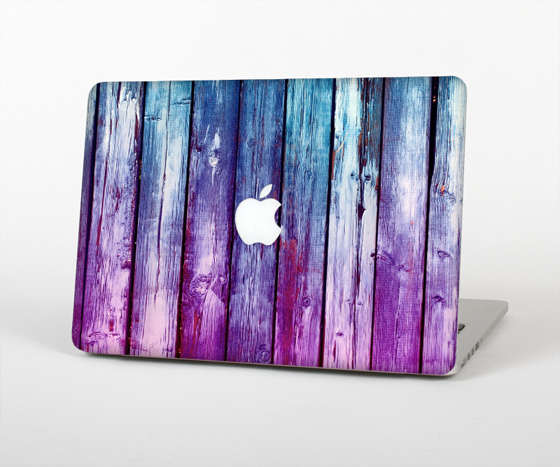 The Pink & Blue Dyed Wood Skin Set for the Apple MacBook Pro 15" with ...