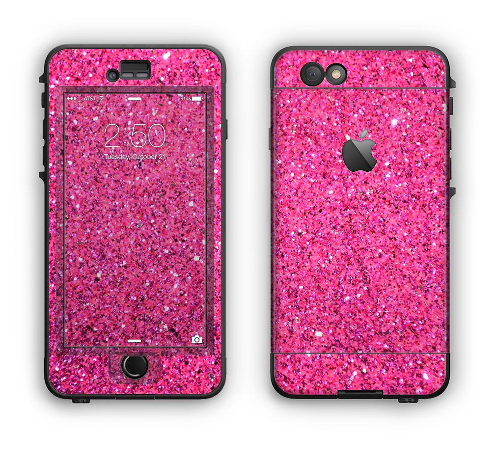 The Pink Sparkly Glitter Ultra Metallic Apple iPhone 6 LifeProof Nuud ...