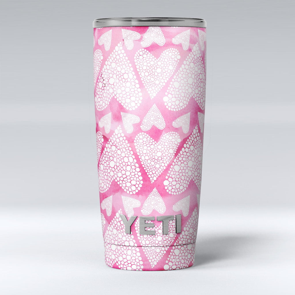 The Pink Watercolor Mosiac Hearts - Skin Decal Vinyl Wrap Kit compatib ...