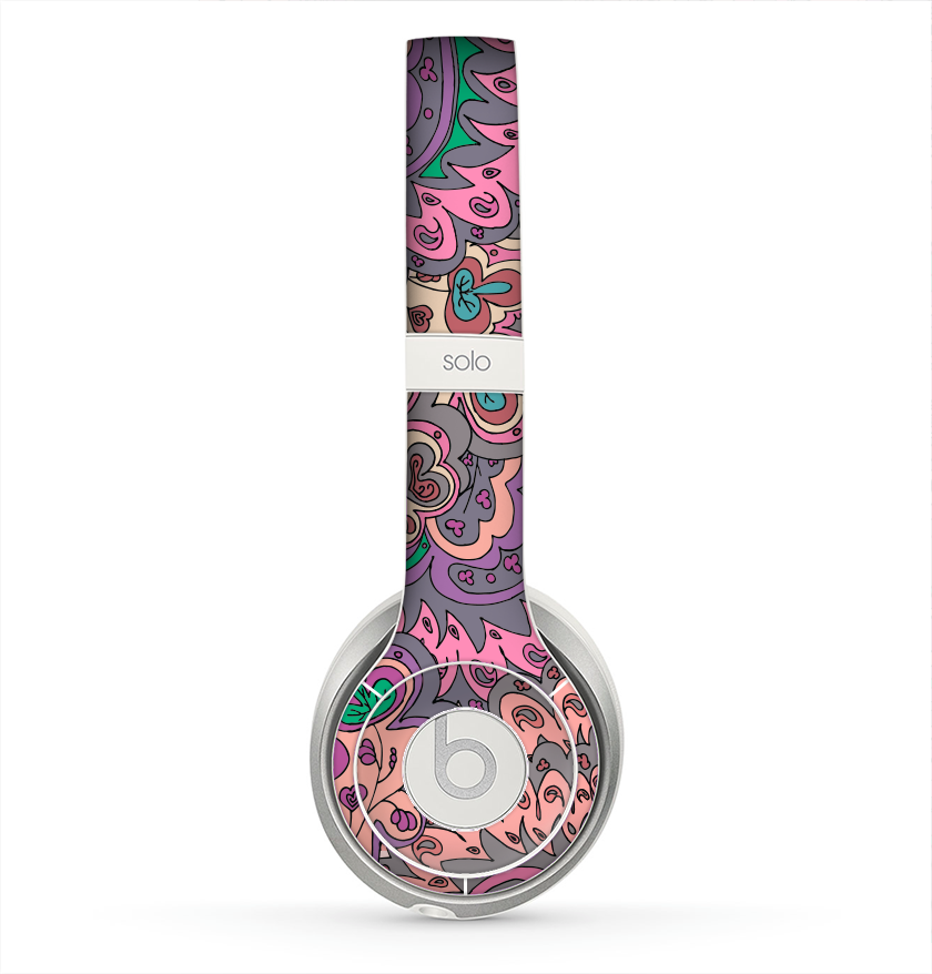 The Purple, Green, and Blue Vector Floral Pattern Skin for the Beats b ...