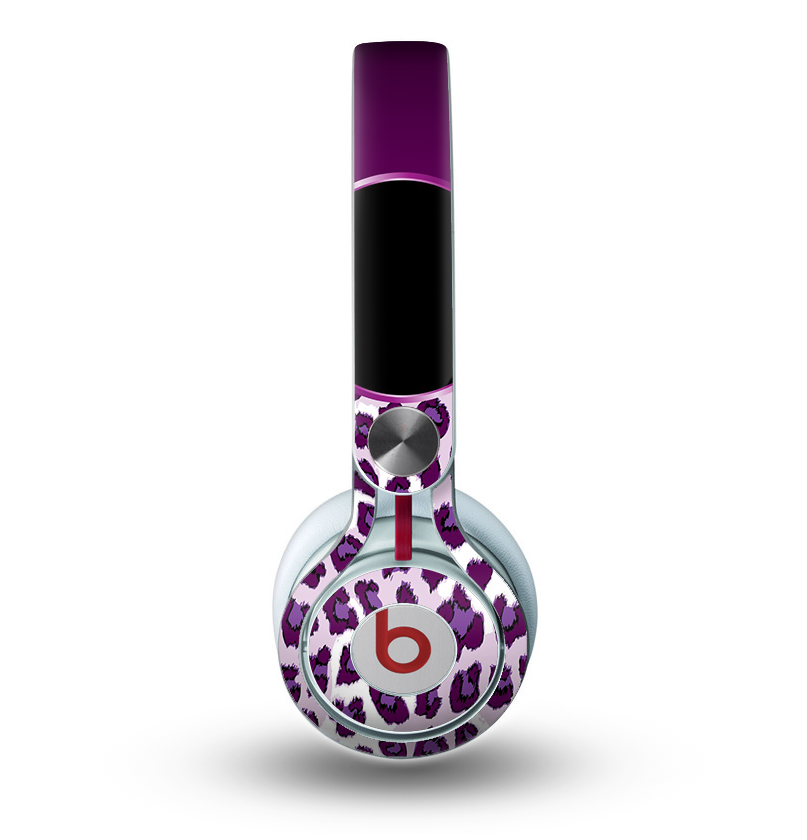 The Purple Leopard Monogram Skin for the Beats by Dre Mixr Headphones ...