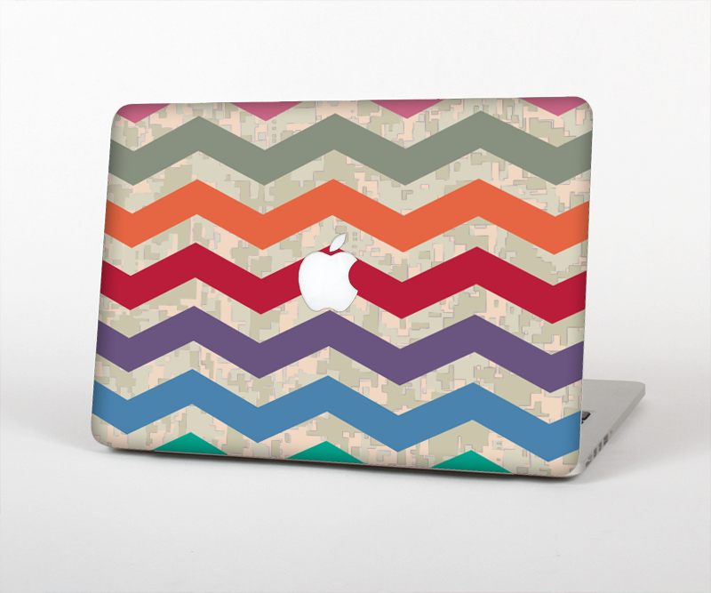 The Rainbow Chevron Over Digital Camouflage Skin Set for the Apple Mac ...