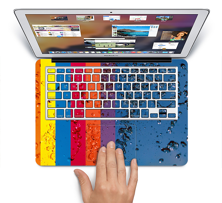 The Rainbow Colored Water Stripes Skin Set for the Apple MacBook Pro 1 ...